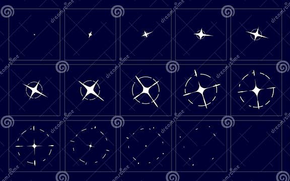 Animated Shine Effect, Animation of Blast Fx Game Stock Illustration ...