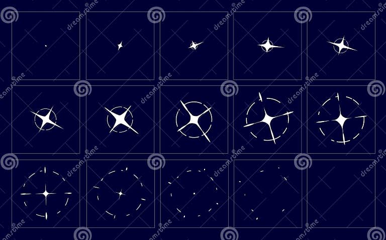 Animated Shine Effect, Animation of Blast Fx Game Stock Illustration ...
