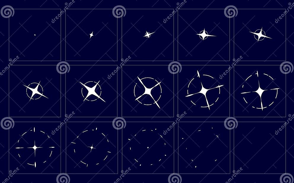 Animated Shine Effect, Animation of Blast Fx Game Stock Illustration ...