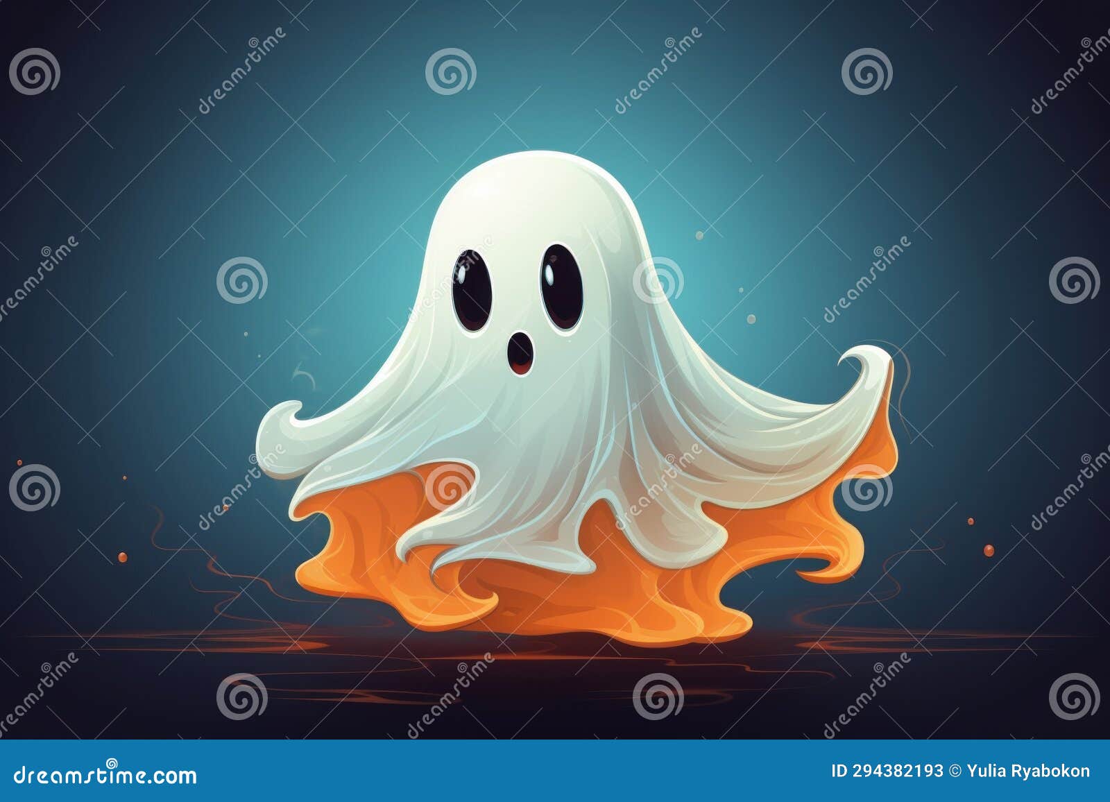Animated Smiling 3d Cartoon Ghost. Generate Ai Stock Illustration ...