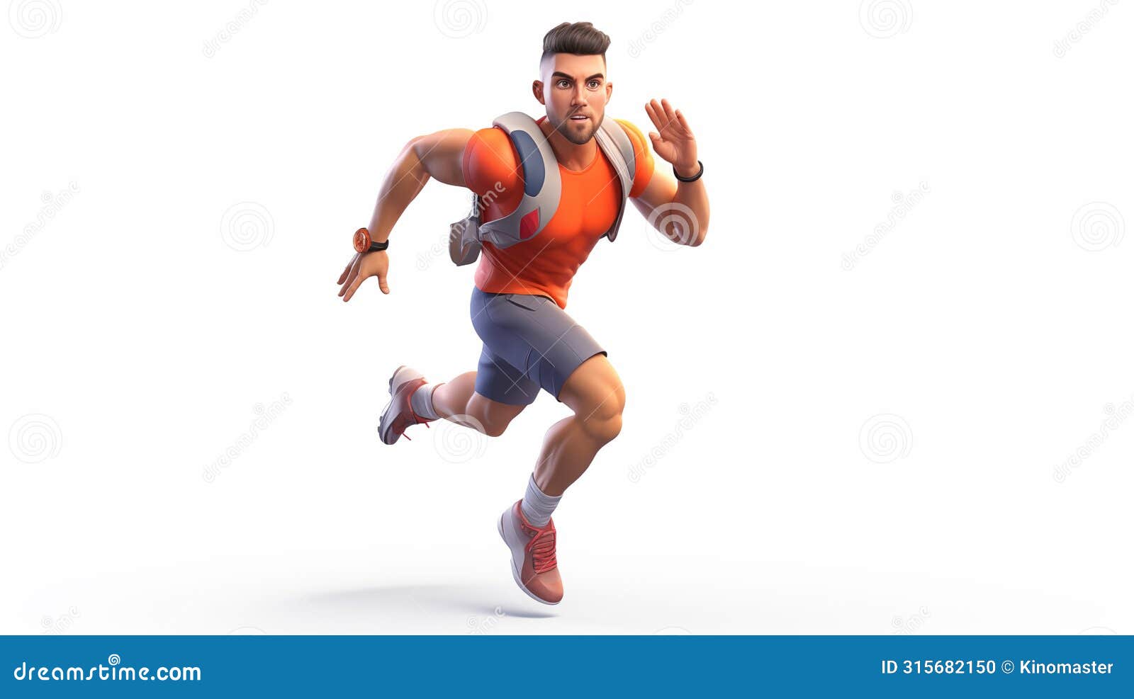 Animated Sprinter in Action. Generative AI Stock Illustration ...