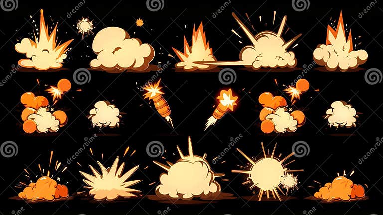 An Animated Sprite Sheet of a Bomb Explosion Sequence. Modern 2d ...