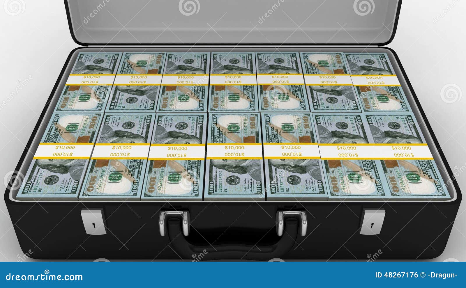 Animated Suitcase with Stacks of New 100 Dollars Stock Footage - Video ...