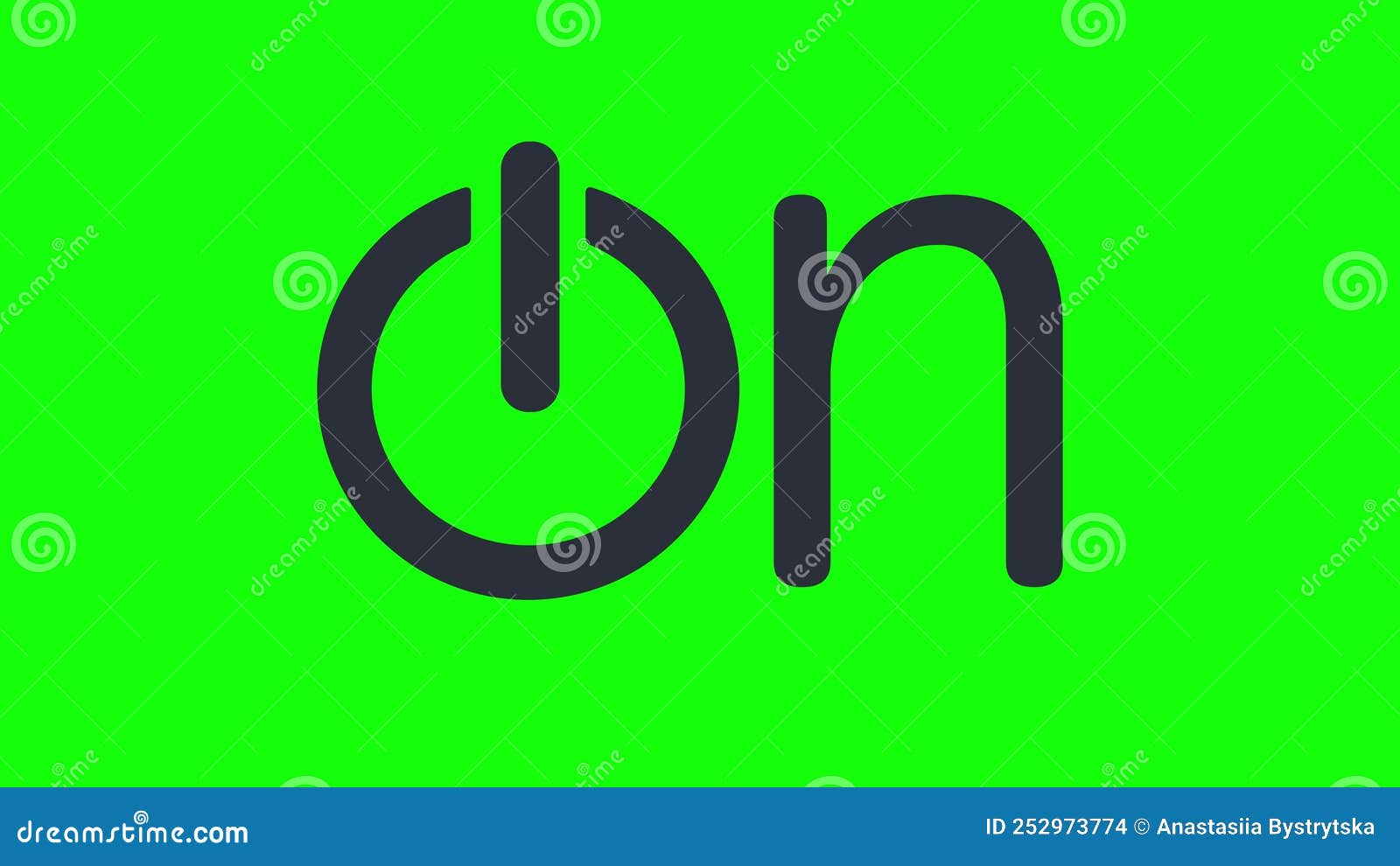 On. Switch, Button. 2D Animation of Text on a Green Screen. Stock ...