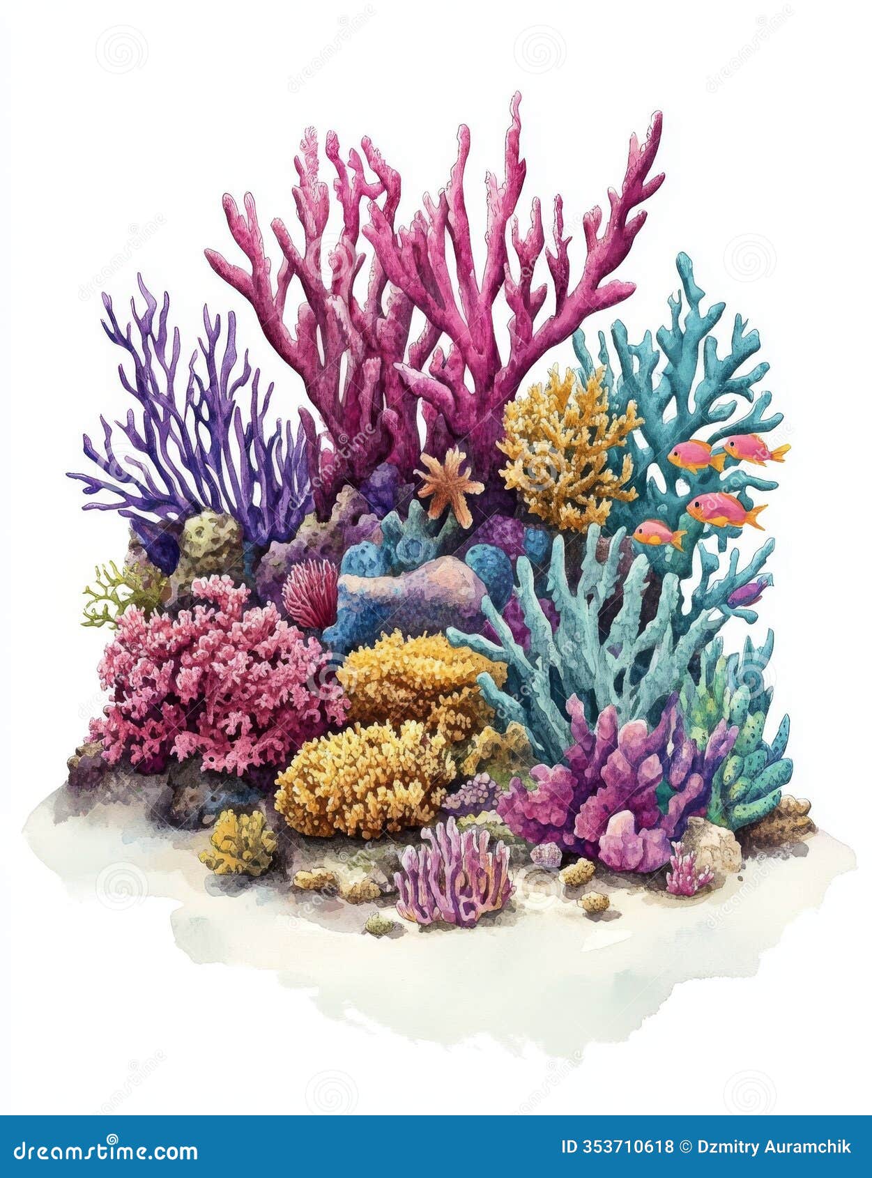 An Animated Underwater View With A Coral Reef And A Globe Representing ...