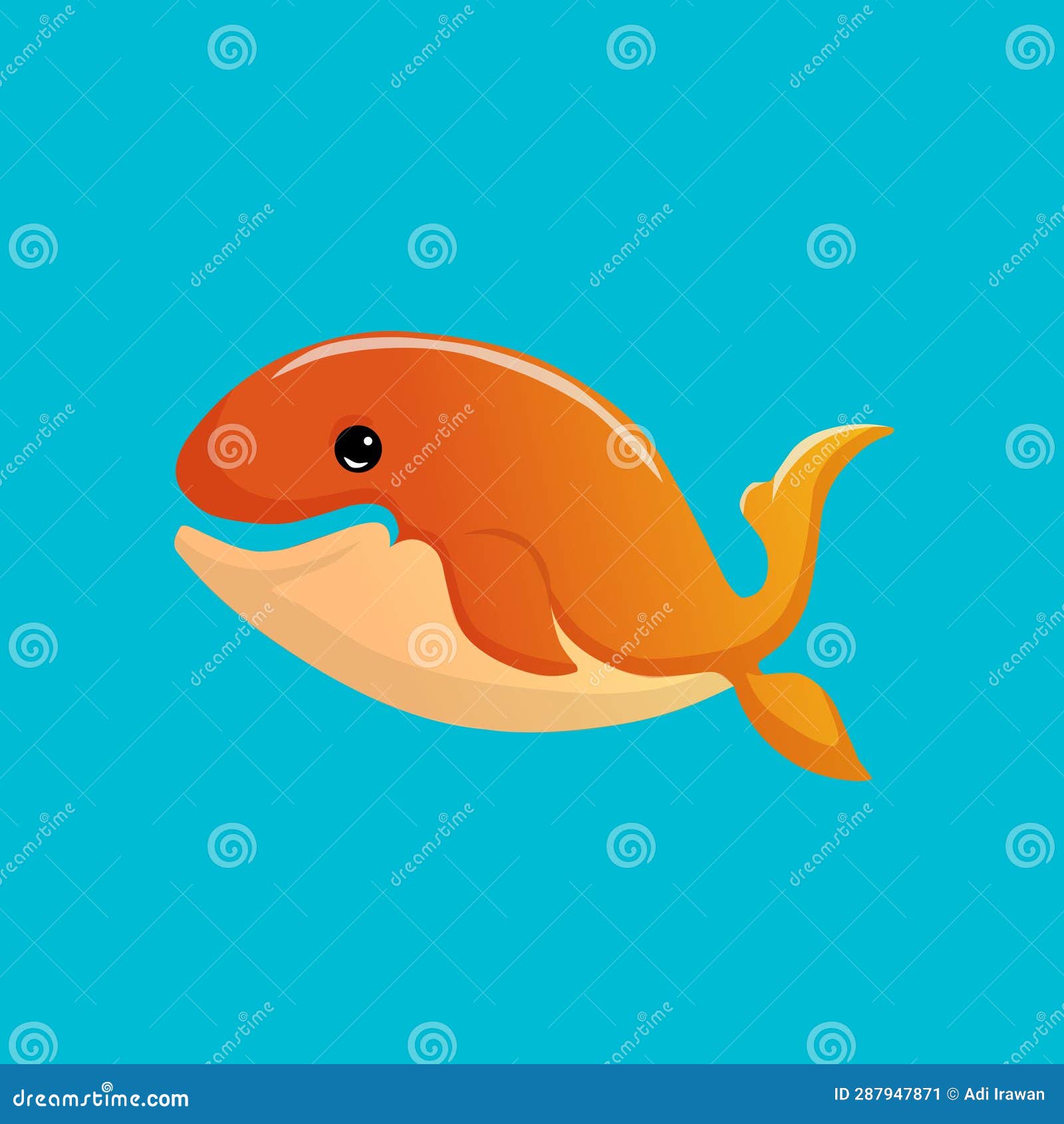 Animated Vector Logo of an Orange Whale on a Blue Background Stock ...