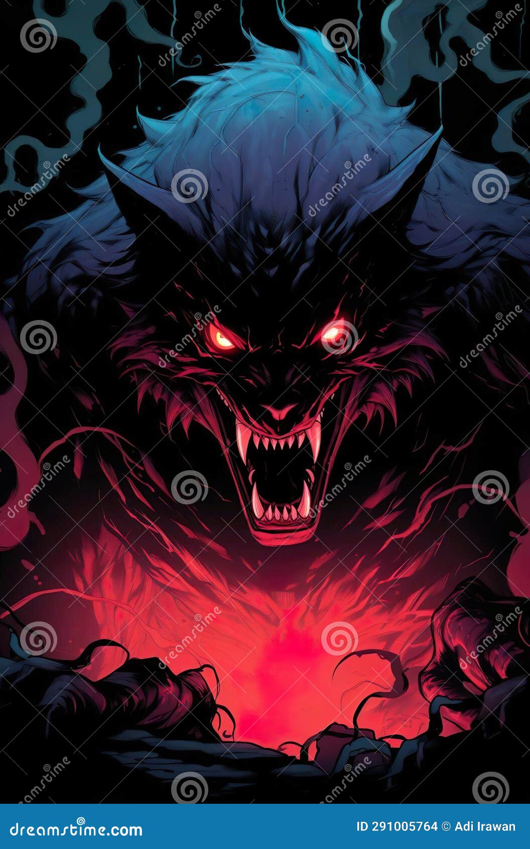 Animated of Vicious Werewolf Monster Stock Illustration - Illustration ...