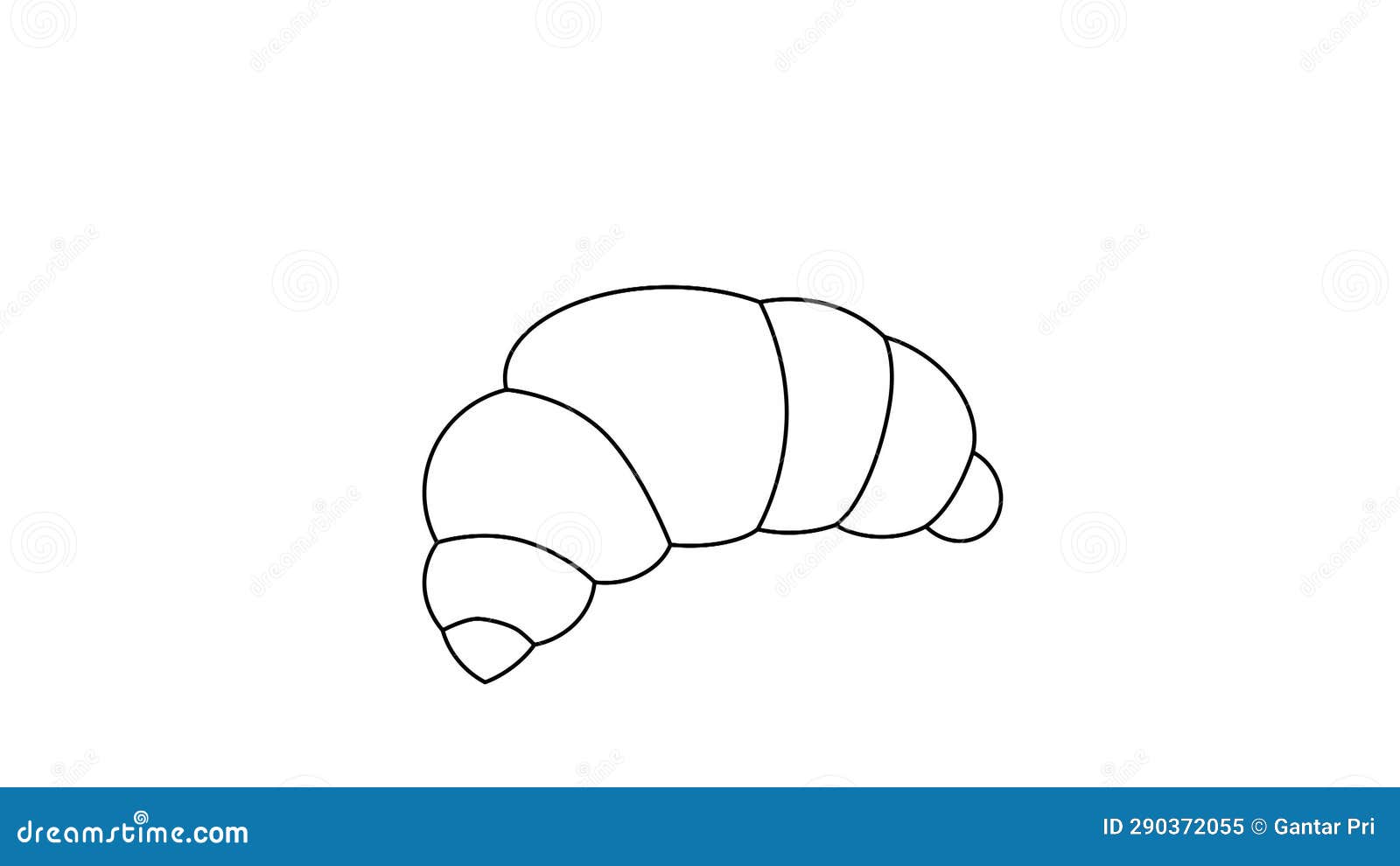 Animated Video of a Black Sketch of a Croissant Shape Stock Video ...