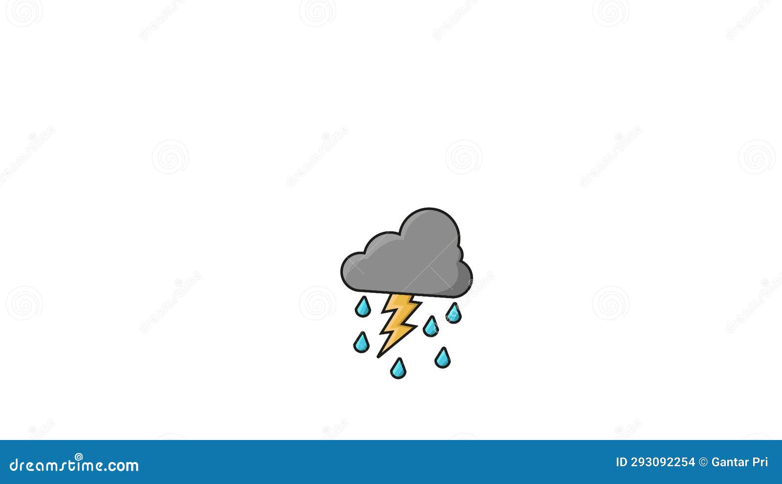 Animated Video of Rain Cloud and Lightning Icons Stock Footage - Video ...