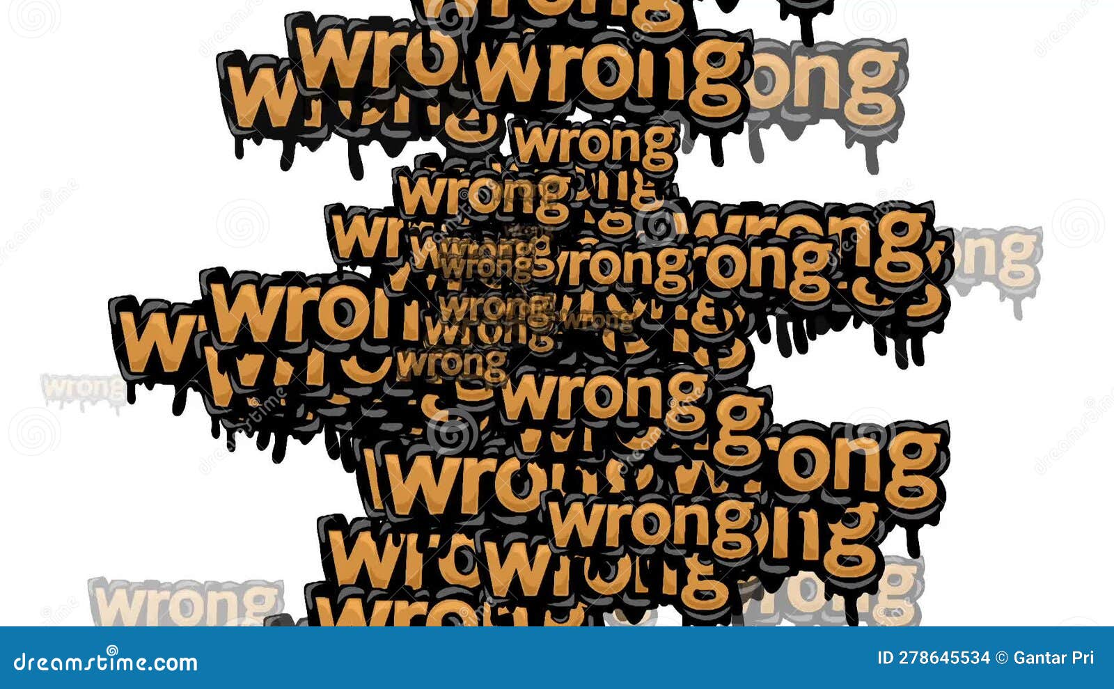 Animated Video Scattered with the Words WRONG on a White Background ...