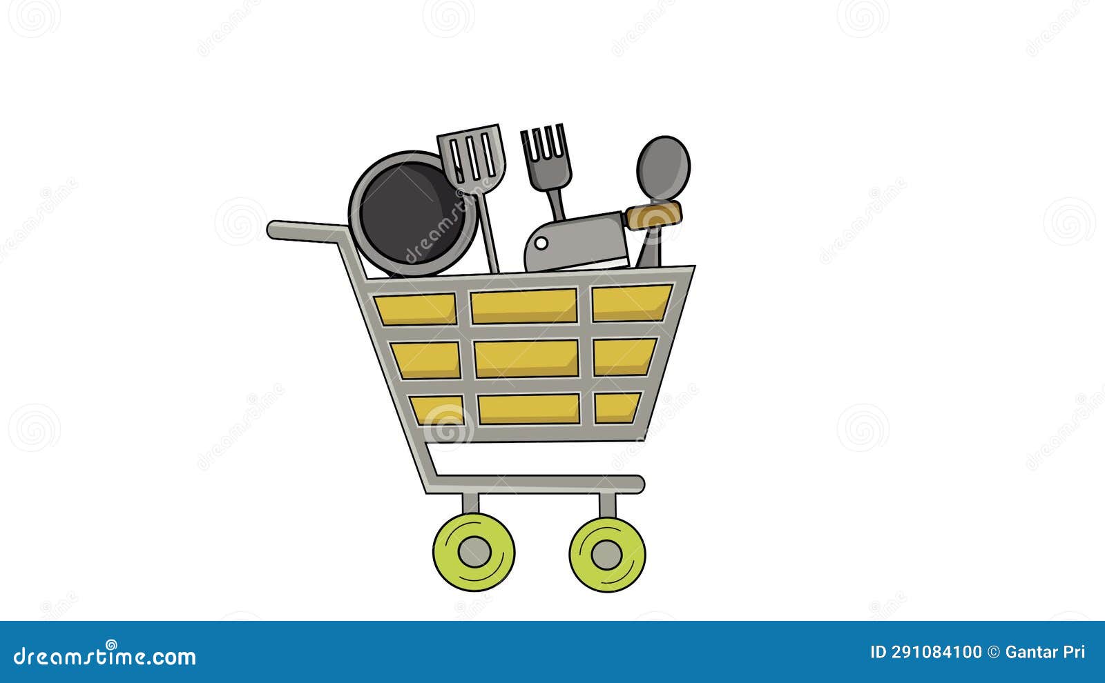 Animated Video of a Trolley Carrying Kitchen Tools Stock Footage ...