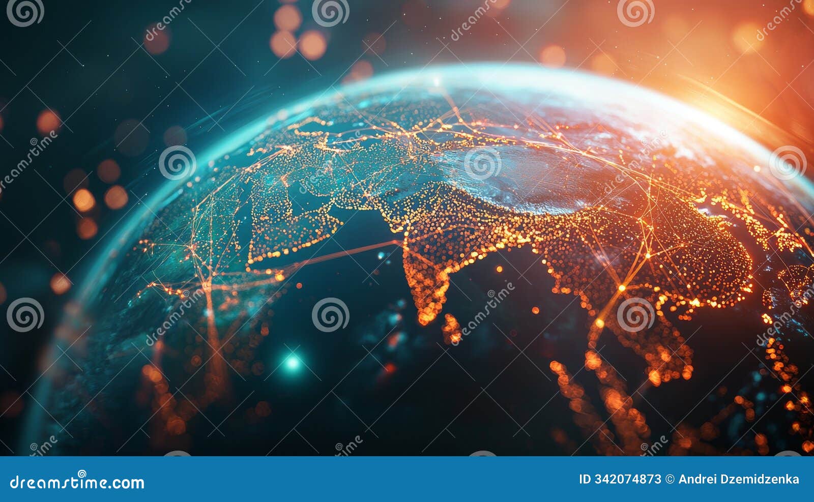 An Animated Wireframe Globe Symbolizing Global Collaboration and ...