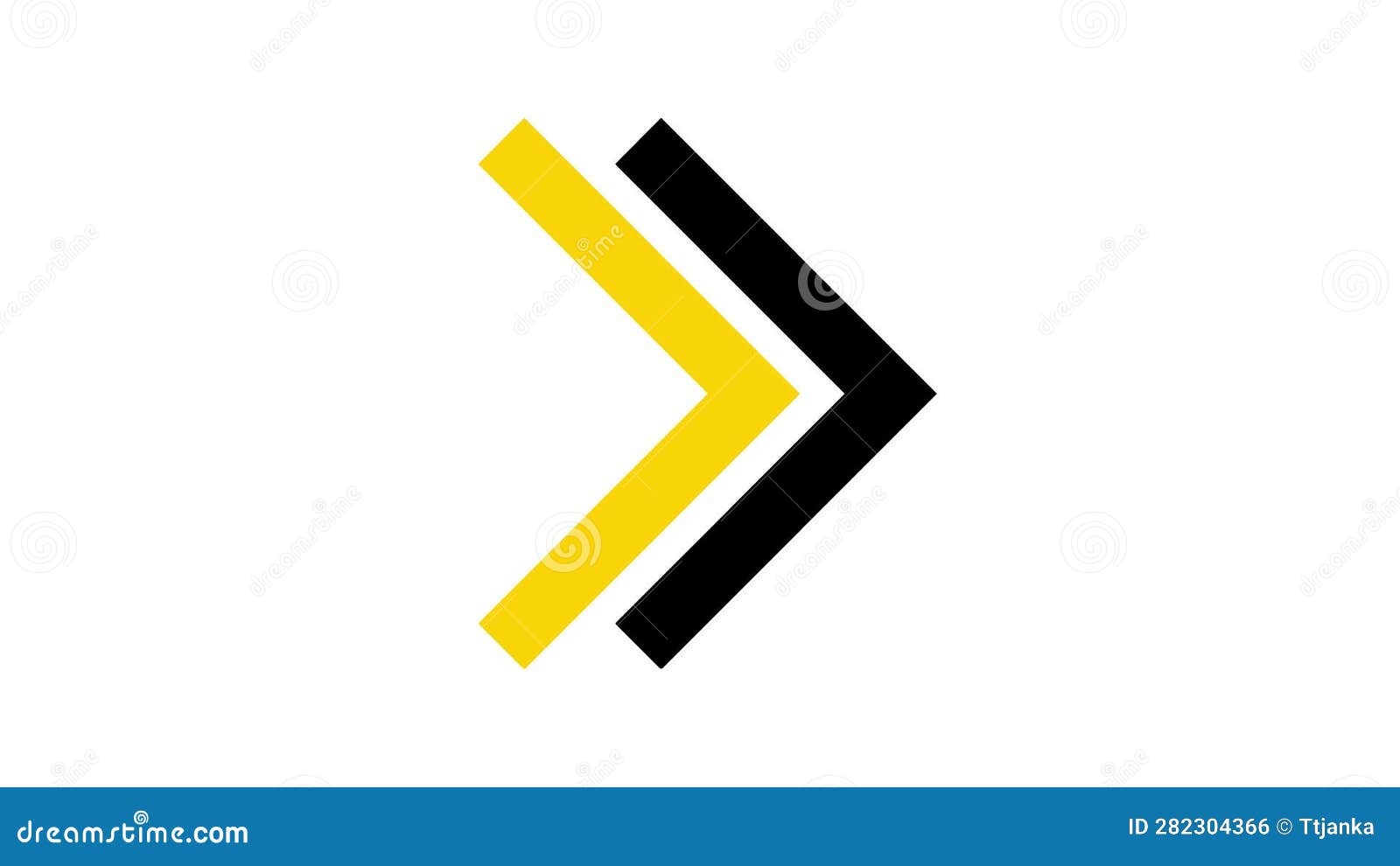 Animated Yellow and Black Symbol of Triangular Arrow. Flat Striped Icon ...