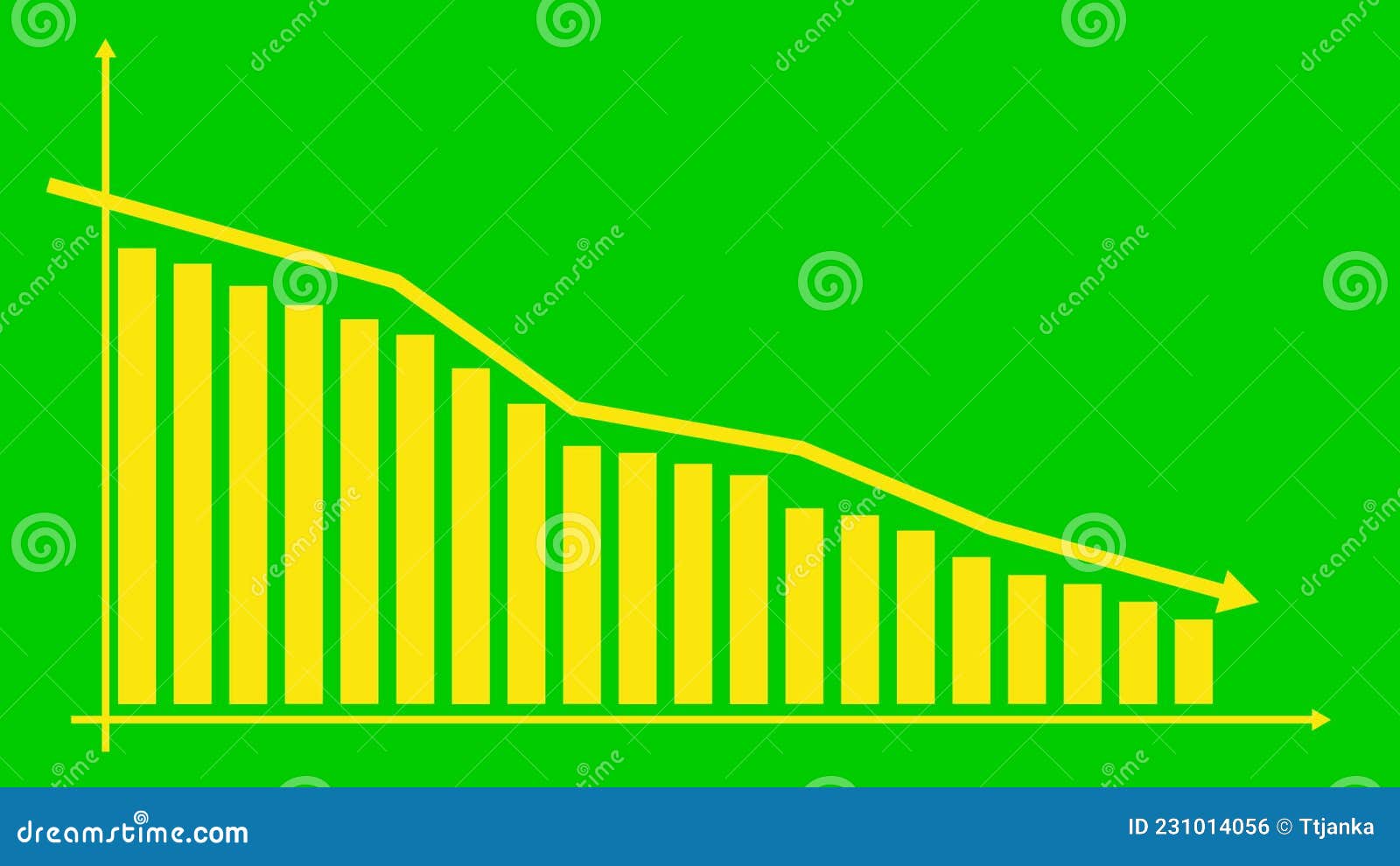 Animated Yellow Chart of Financial Decline with a Trend Line Chart ...