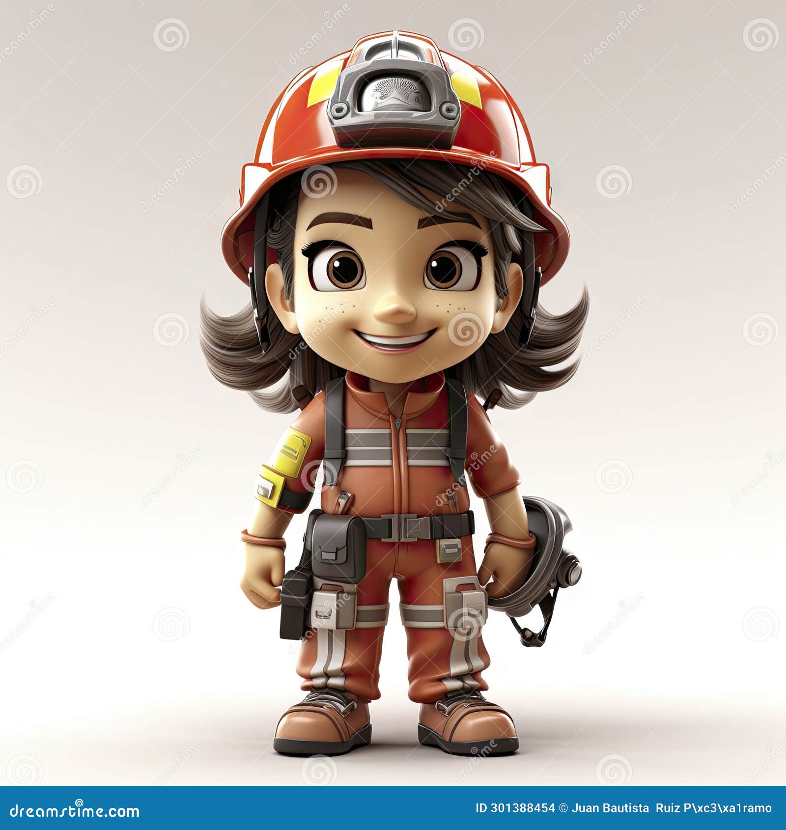 Animated Young Female Miner with Equipment Ready for Work. Stock ...