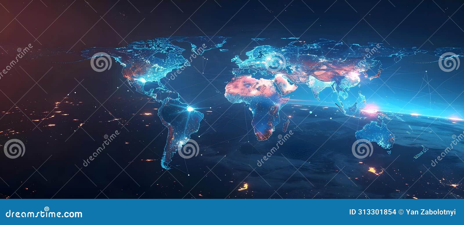 Animating A World Map With Continent Borders For Motion Design. Concept ...