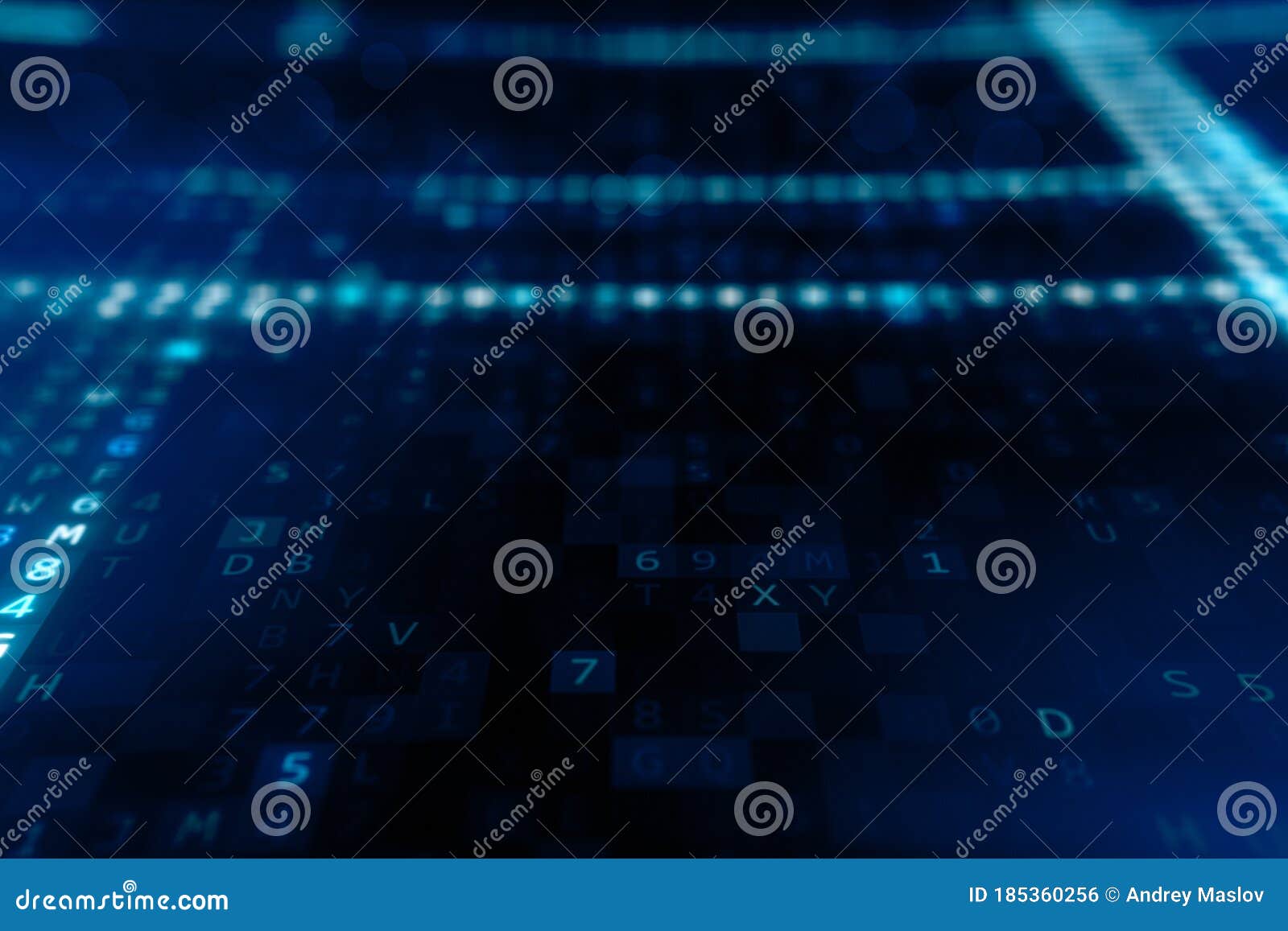 Animation Of Abstract Blue Technology Background Hexadecimal Computer