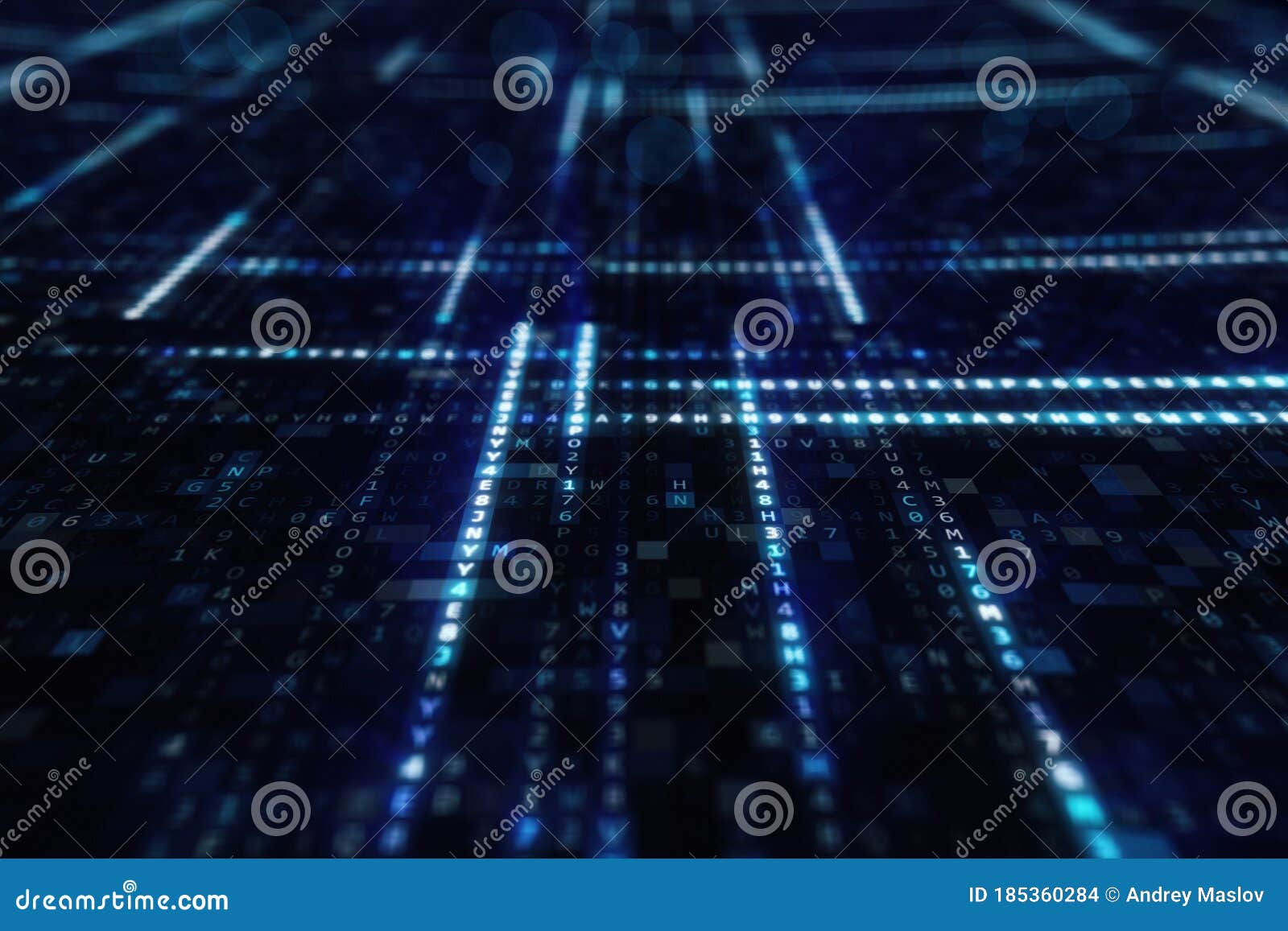 Animation Of Abstract Blue Technology Background Hexadecimal Computer