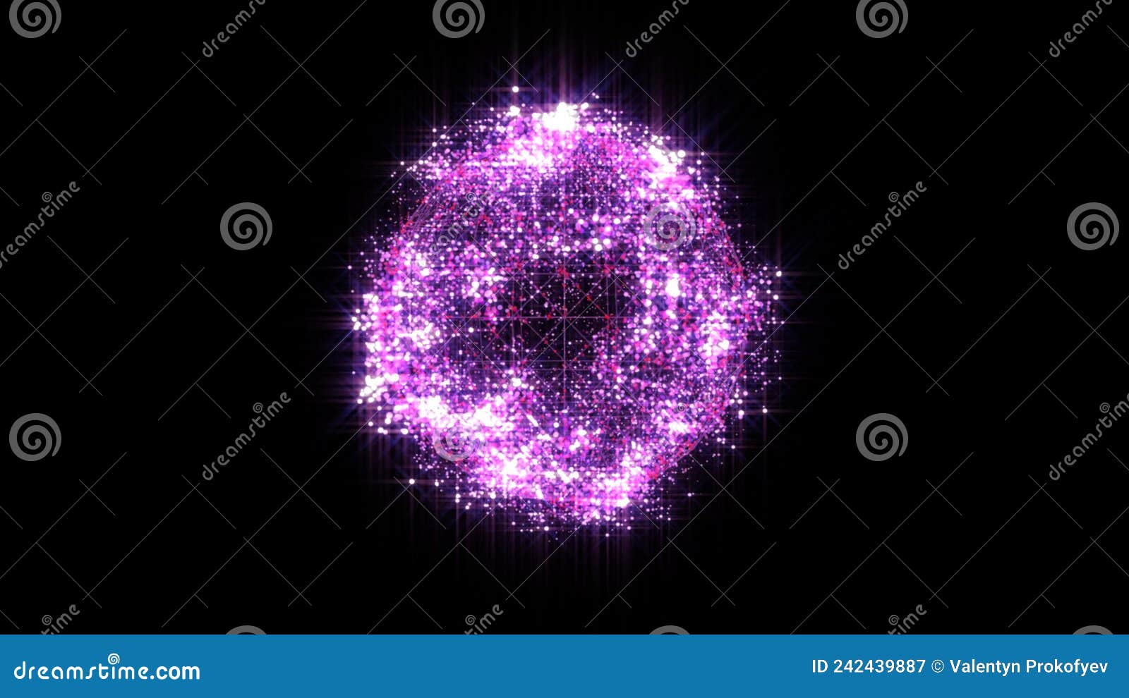 Animation Abstract Pink Energy Ball on Black Background. Stock Video ...