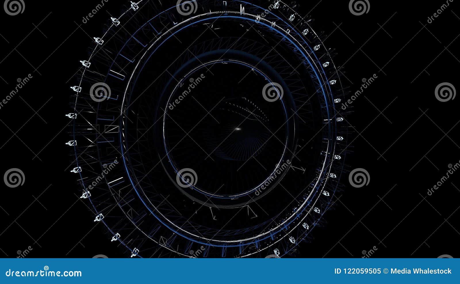 Animation of Abstract Technological Circle. Futuristic Technology ...