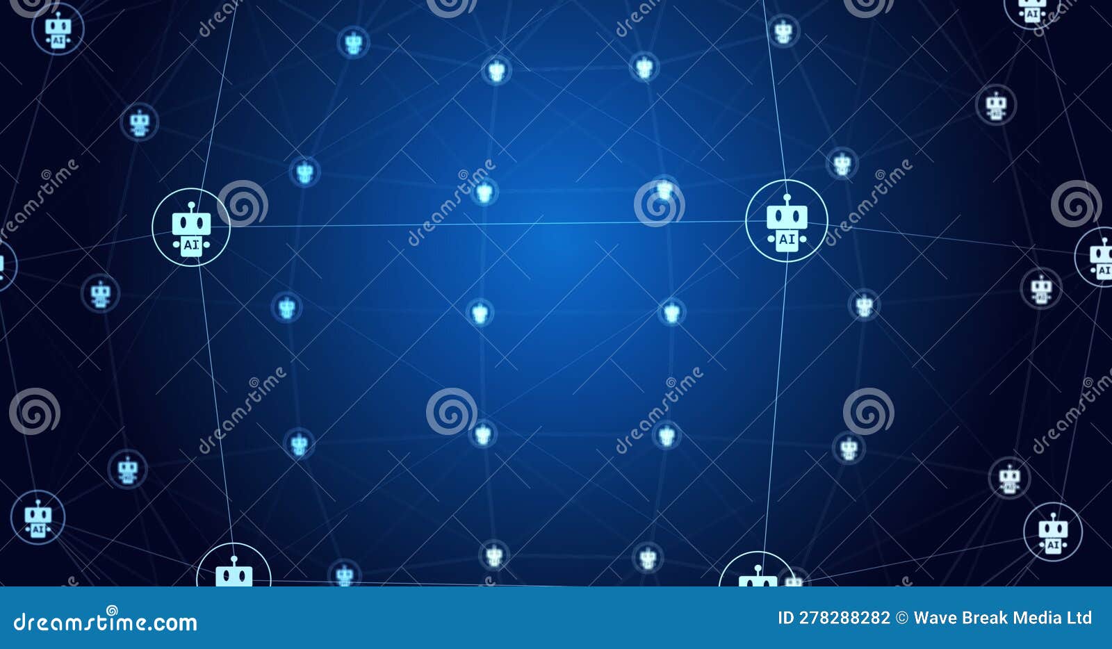 Animation of Ai Data Processing Over Connections with Icons Stock ...