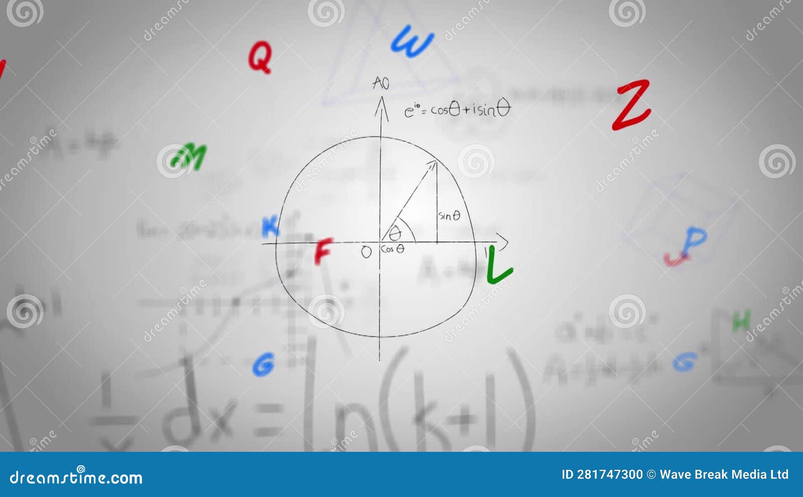 Animation of Alphabets Floating Over Mathematical Equations Against ...