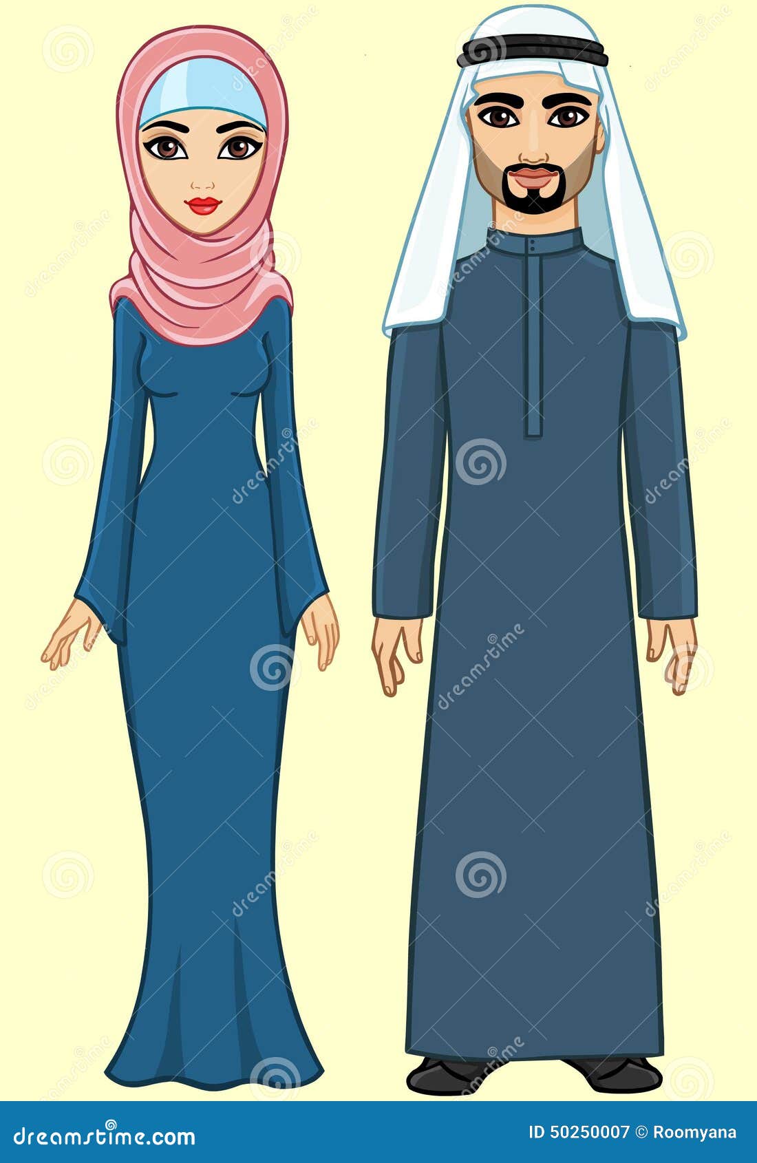 Animation Arab family stock vector. Illustration of body - 50250007