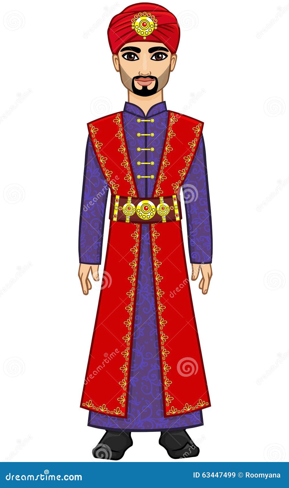 The Animation Arab Man in Ancient Clothes. Stock Vector - Illustration ...