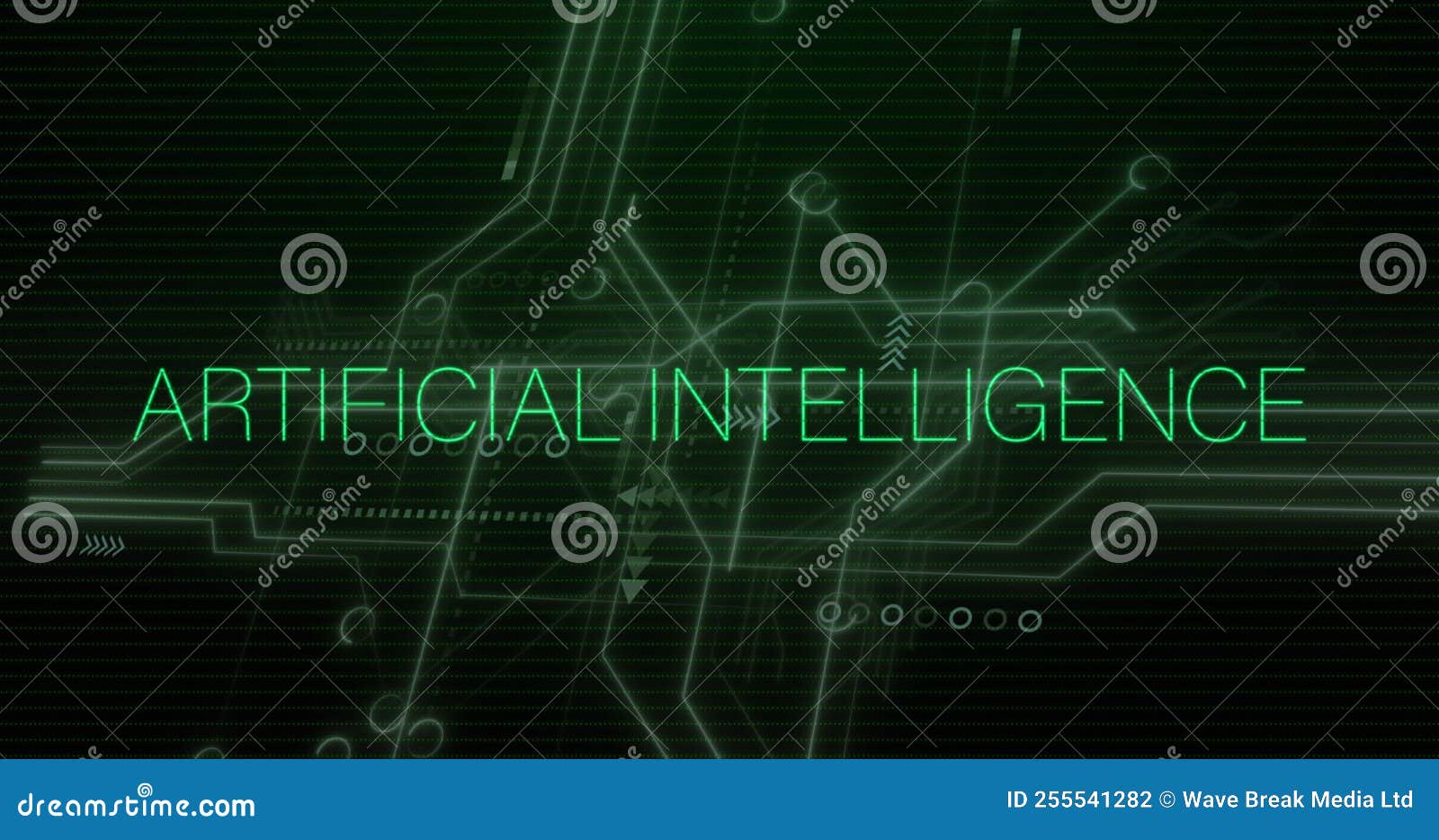 Animation of Artificial Intelligence Text Over Data Processing Stock ...