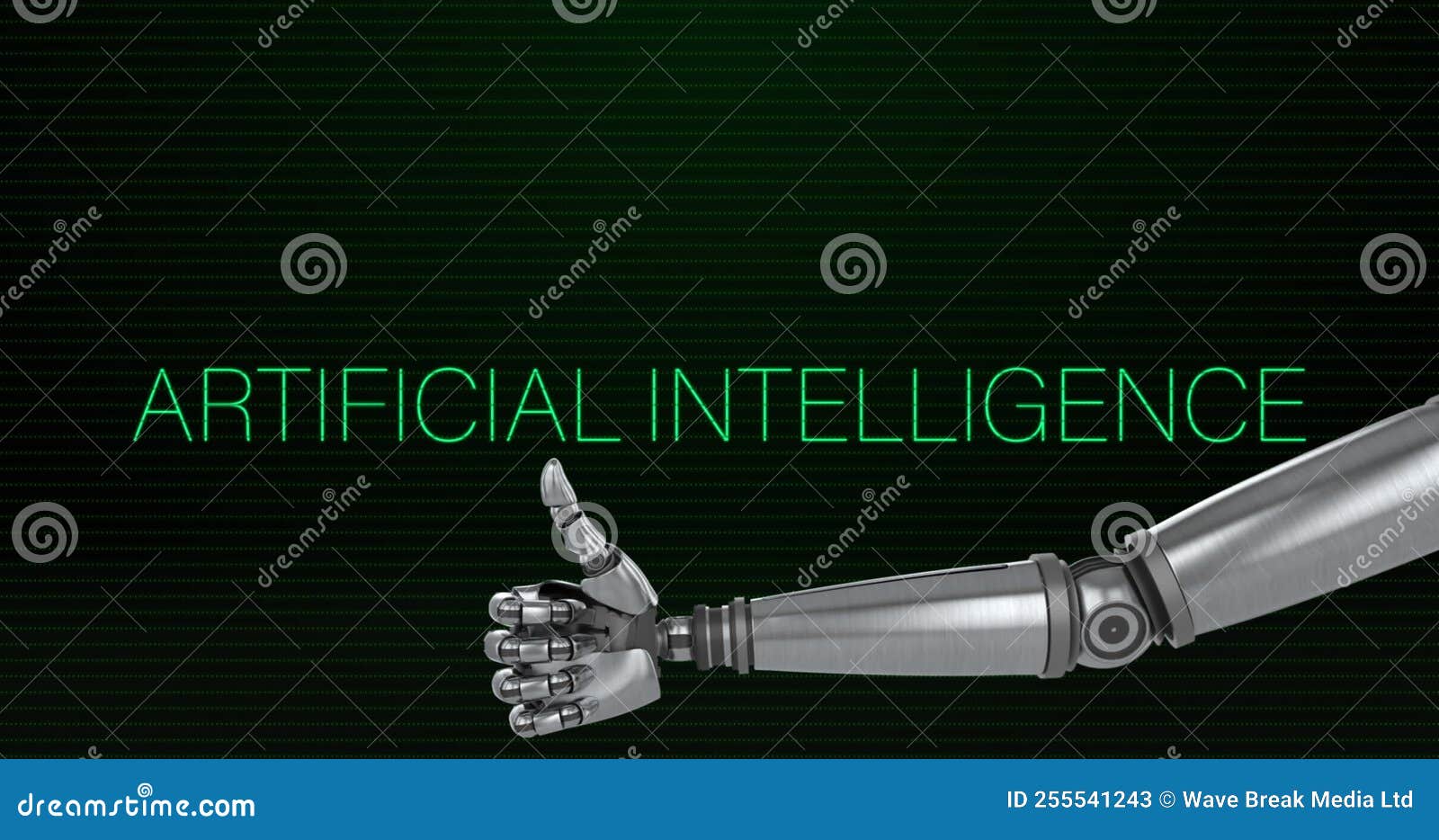 Animation of Artificial Intelligence Text Over Robotic Arm Stock Video ...