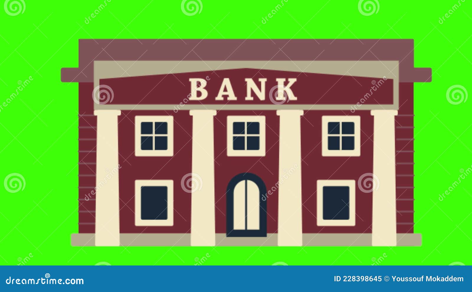 Animation of a Bank on a Green Screen Stock Video - Video of windows ...