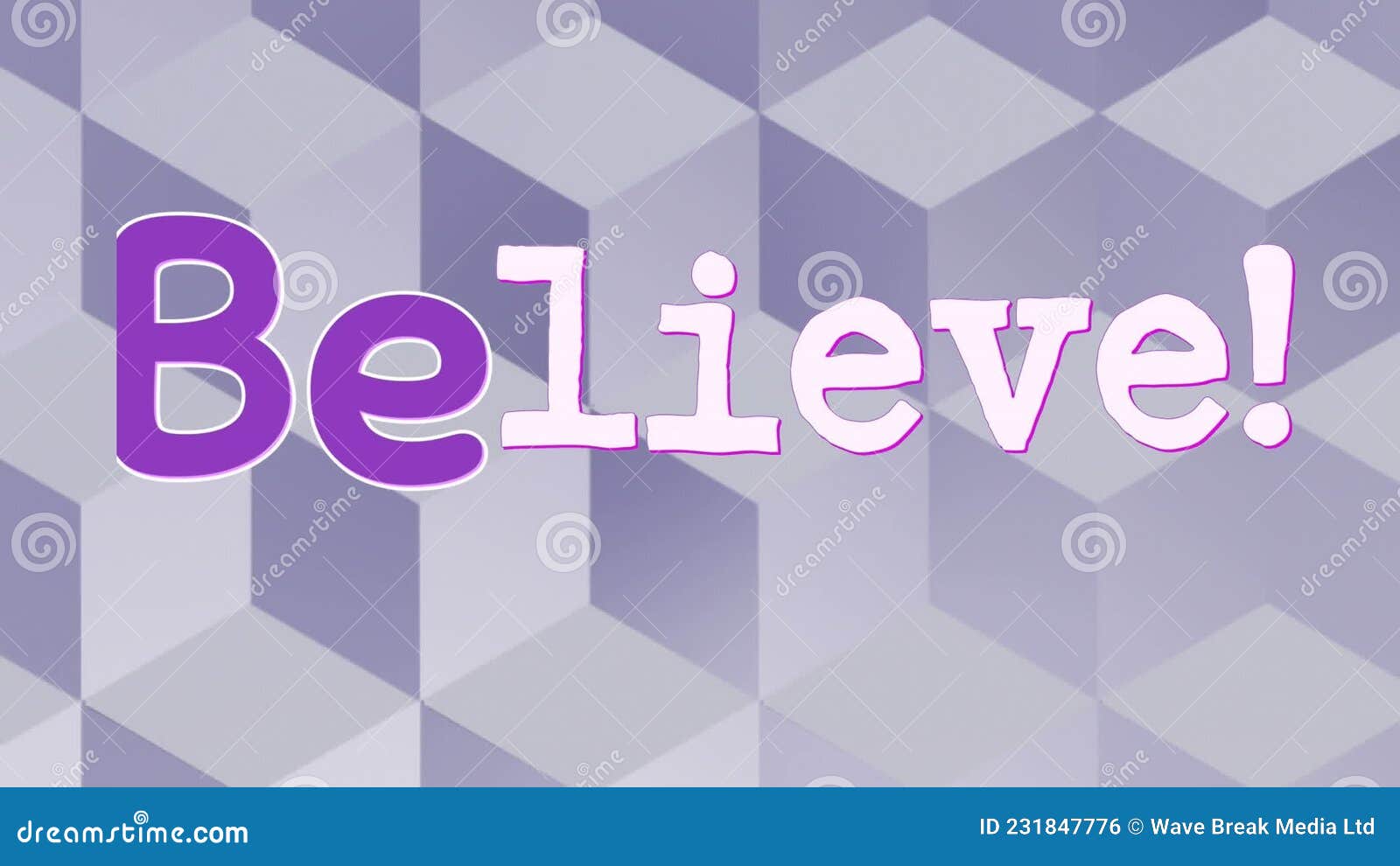 Animation of Believe Text on Purple 3d Pattern Background Stock Footage ...