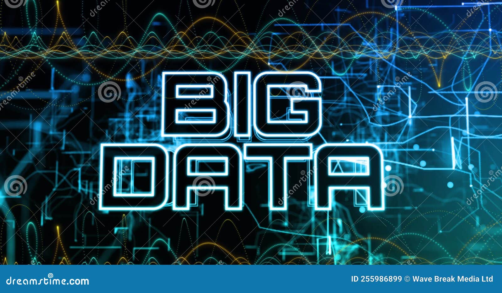 Animation of Big Data Text Over Shapes Stock Video - Video of element ...