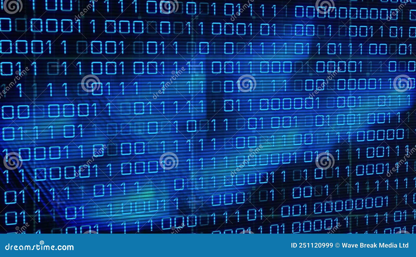 Animation of Binary Code Over Blue Lines on Black Background Stock Video - Video of number ...