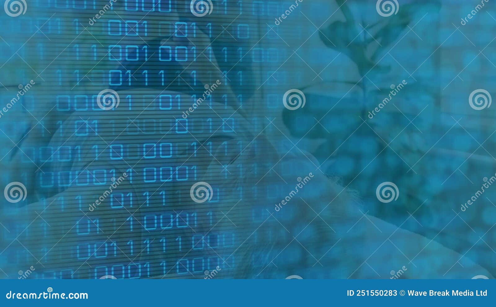 Animation of Binary Code Overcaucasian Woman Lying on Bed Stock Video ...