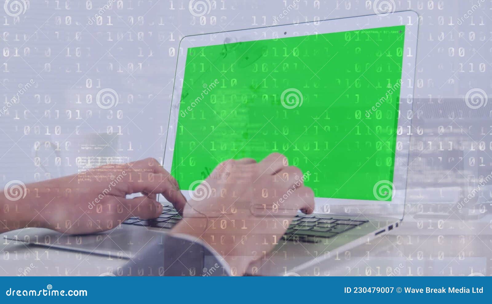 Animation of Binary Coding Over School Kids Using Laptops and Studying ...