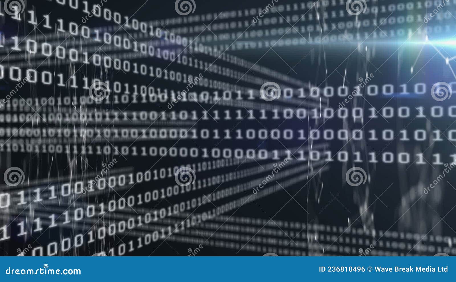 Animation of Binary System Data Processing Over Black Background Stock ...