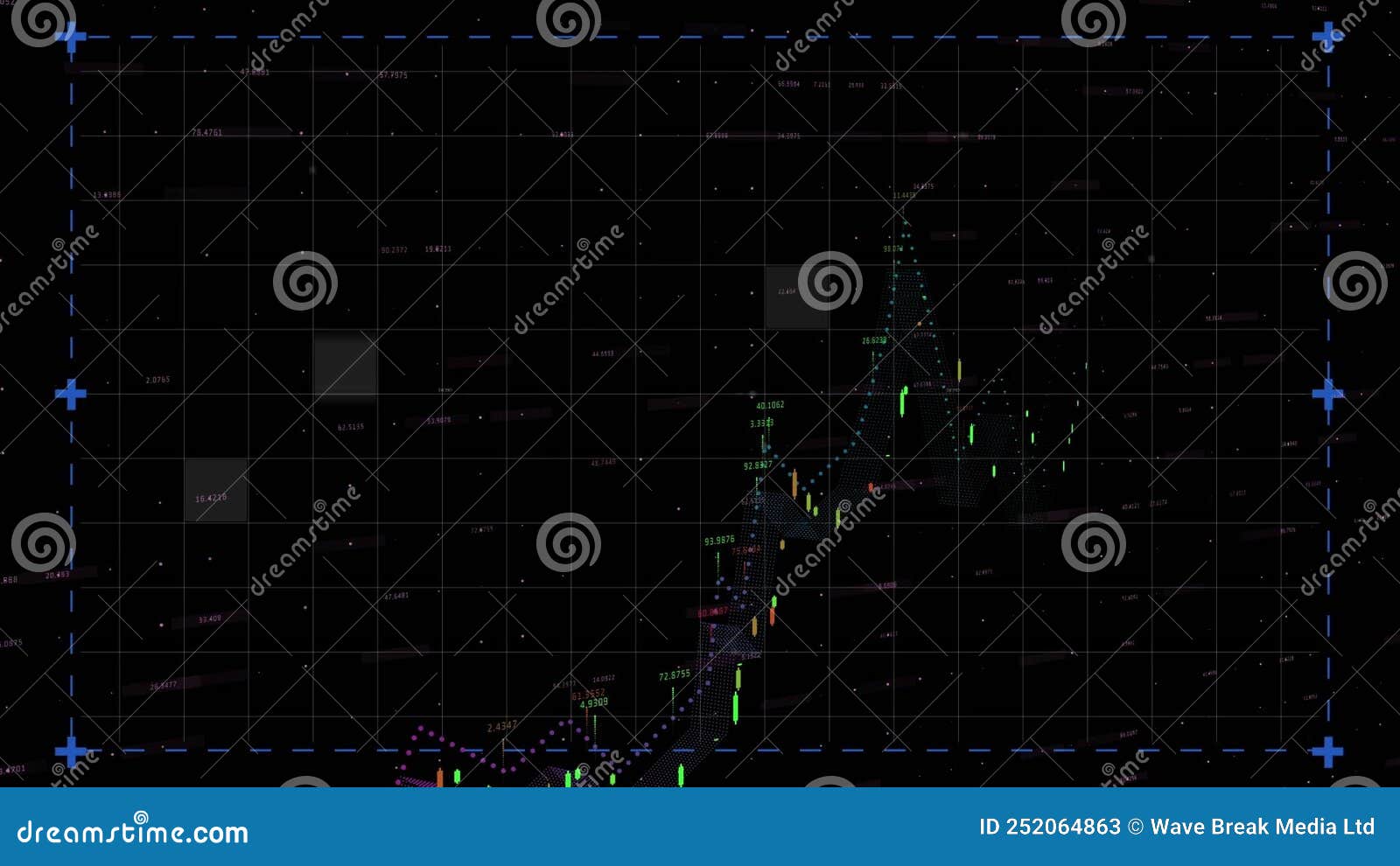 Animation of Black Digital Screen with Dots and Graphs Stock Video ...