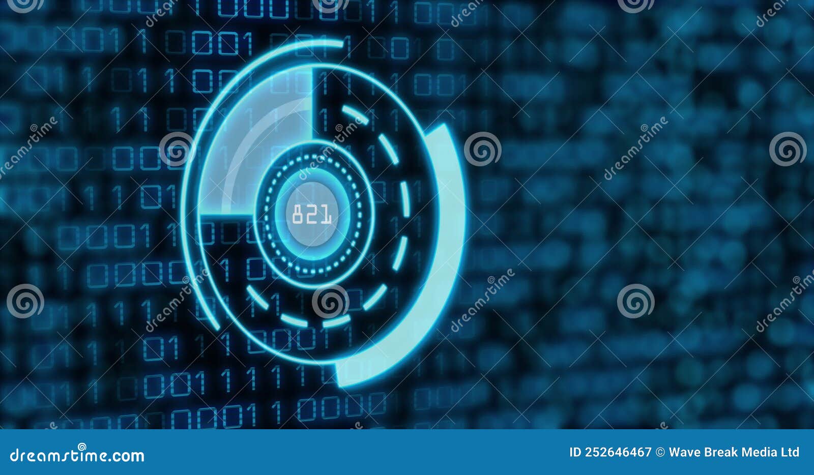 Animation of Blue Circle with Numbers Over Binary Code Stock Video ...