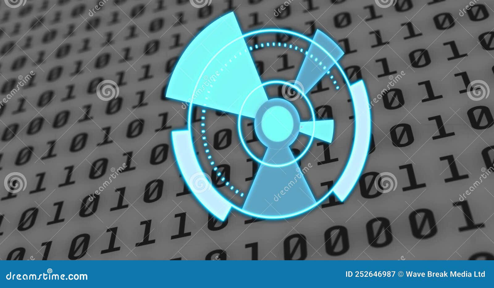 Animation of Blue Circle with Radar Over Binary Code Stock Video ...