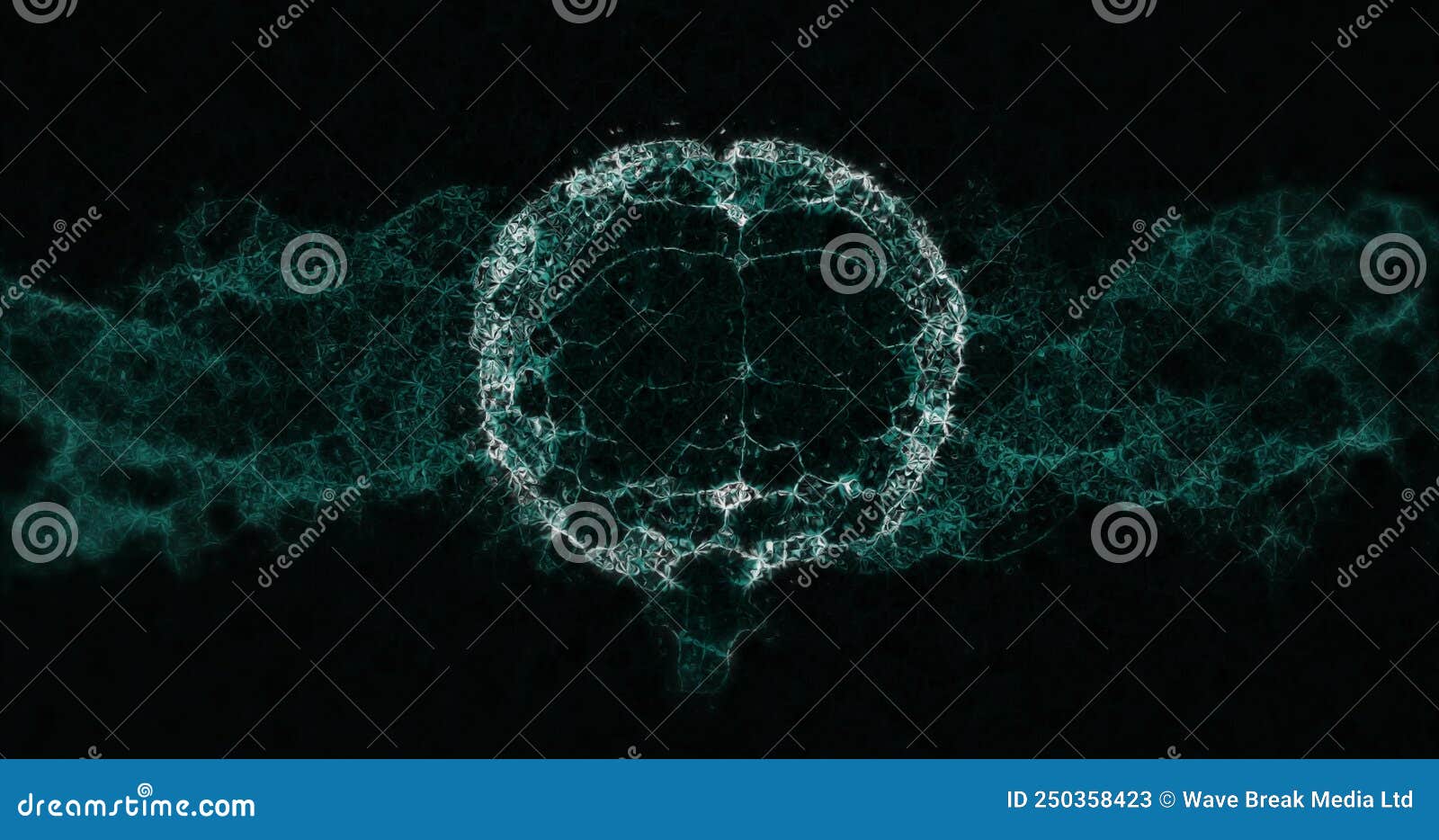 Animation of Brain Rotating Over Black Background with Waves Stock ...