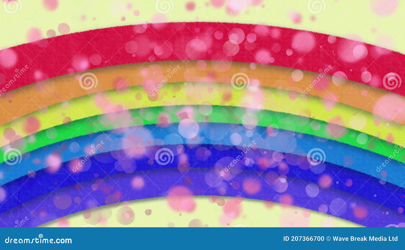 Animation of Bright Rainbow with Multiple Pink Flickering Spots Stock ...