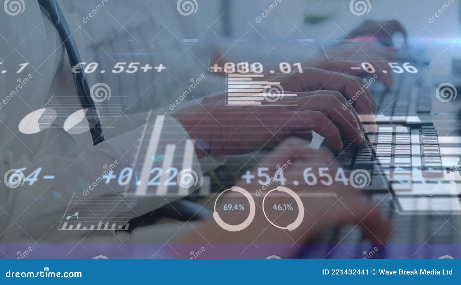 Animation of Businessman People Using Computers with Financial Data ...