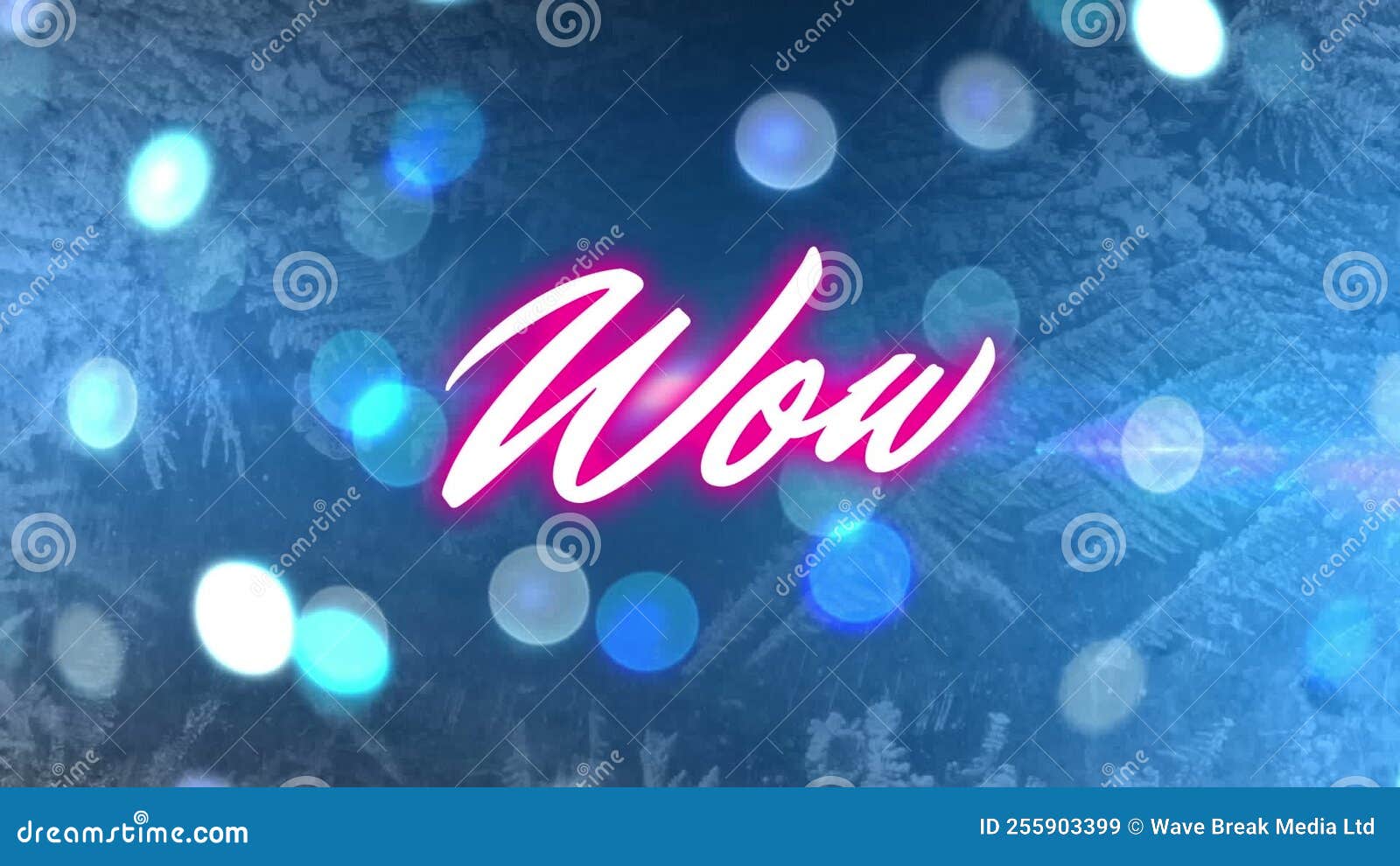 No People Animation Calligraphy Wow Text Glowing Bokeh Effect Low Angle ...