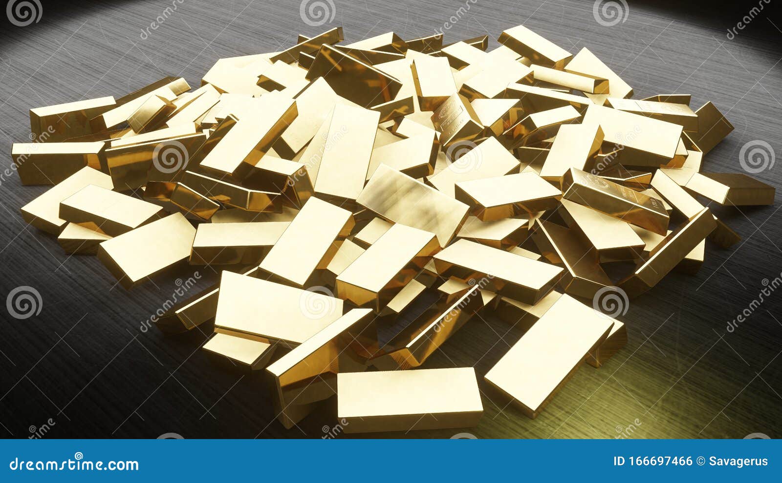 Animation of the Camera Flying Over a Pile of Gold Bars. 3D Rendering ...
