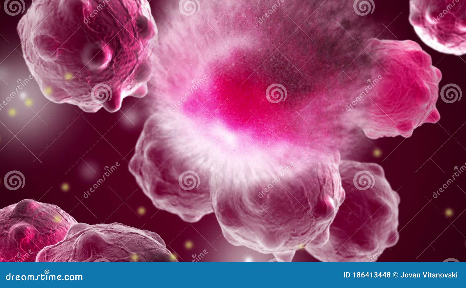 Animation of Cancer Cell Explodes Stock Footage - Video of optical ...