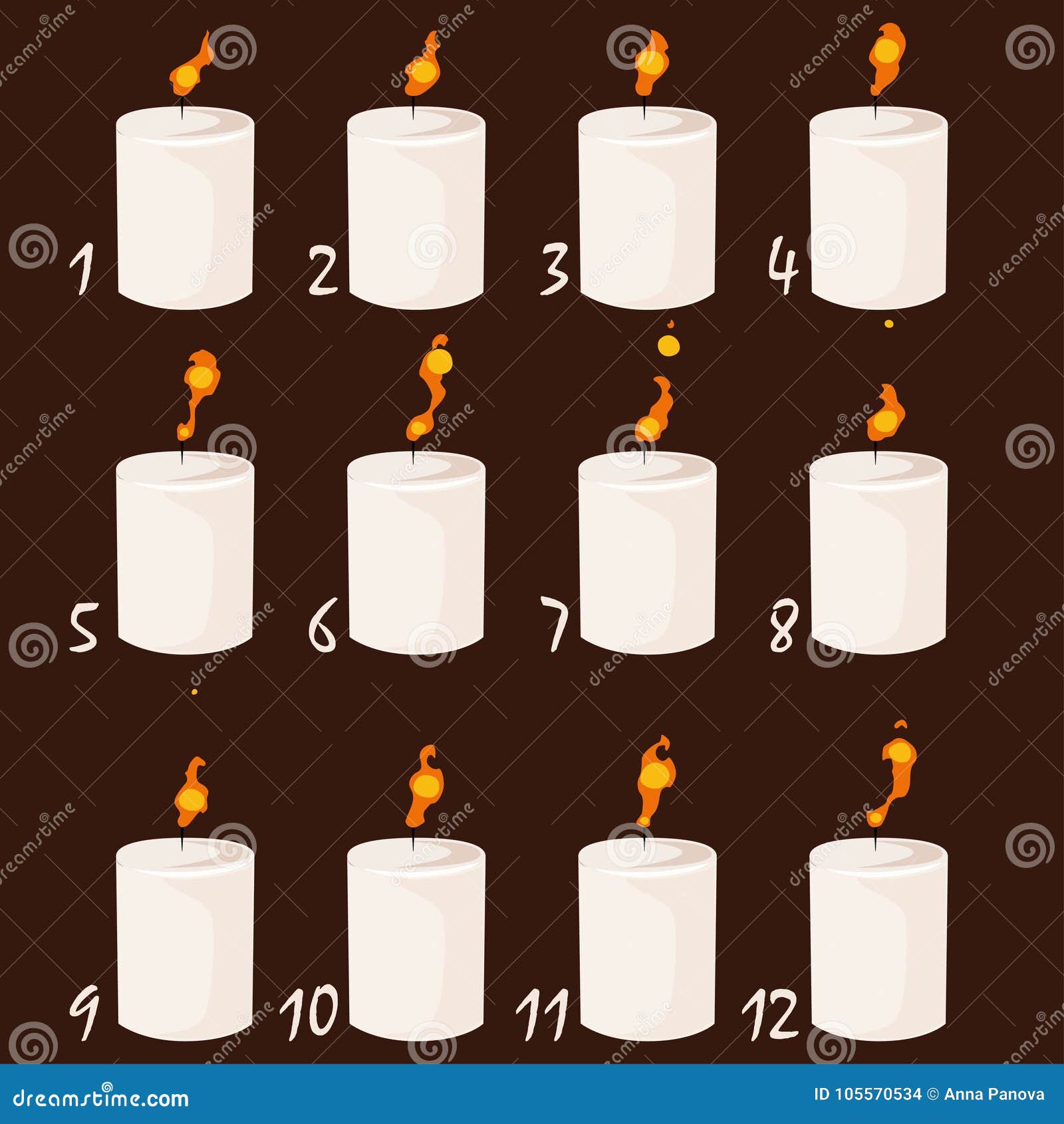 Candle Animation Frames Vector Illustration | CartoonDealer.com #139038176
