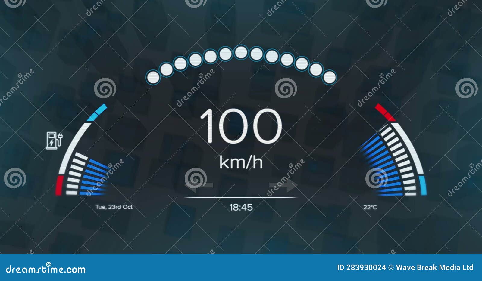 Animation of Car Dashboard Interface Over Abstract 3d Shapes in ...