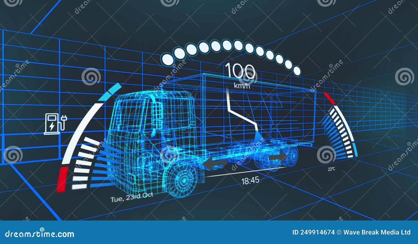 Animation of Car Panel Over Digital Lorry Stock Footage - Video of ...