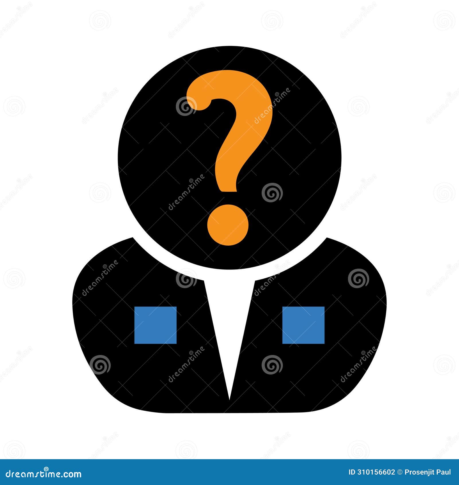 Animation, Cartoon, Asking, Question Mark, Character Icon Stock Vector ...